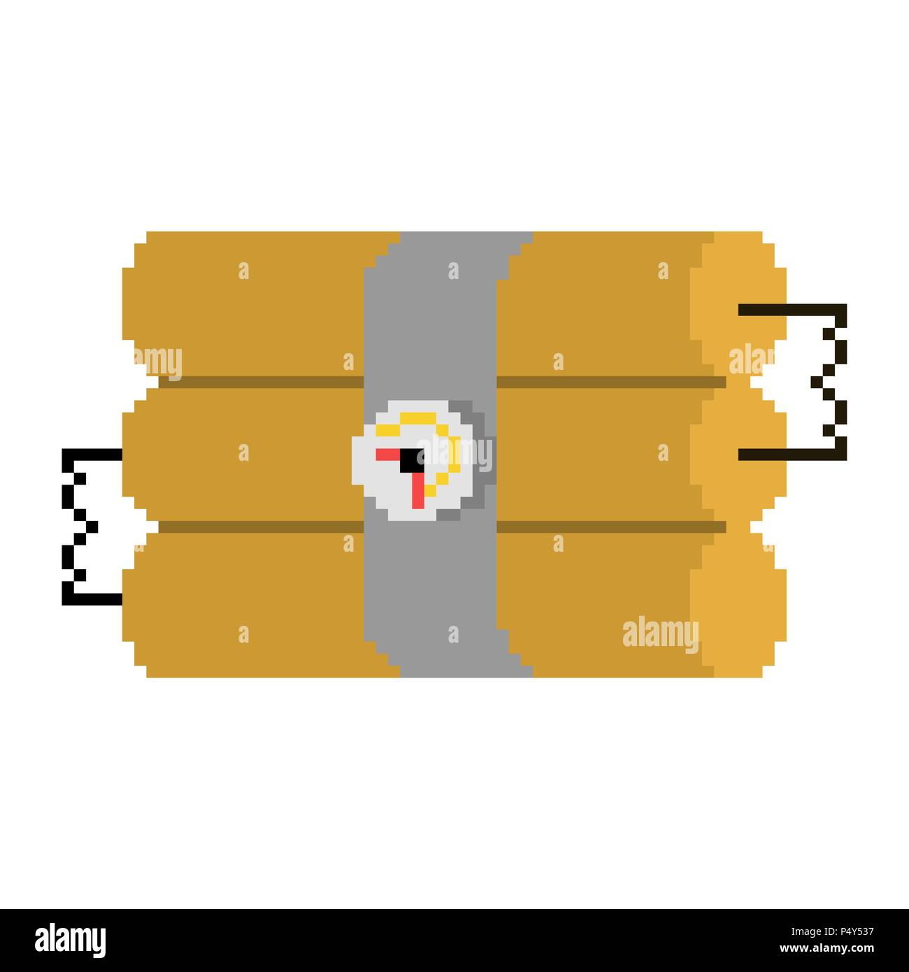 Dynamite sticks pixel art and clock. TNT explosives 8 bit. Bomb vector ...