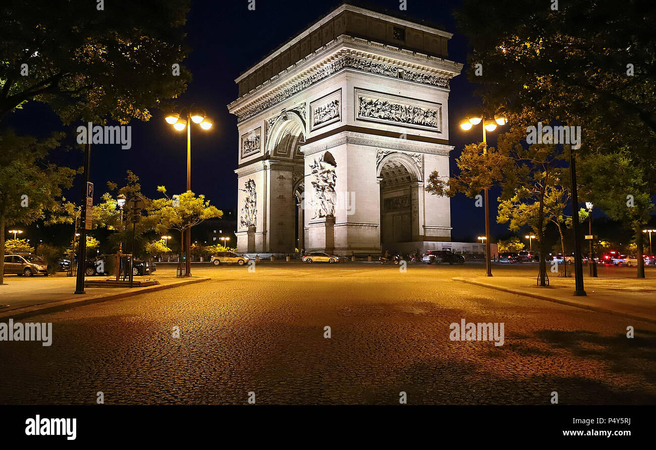 The Triumphal Arch in evening, Paris, France Stock Photo - Alamy