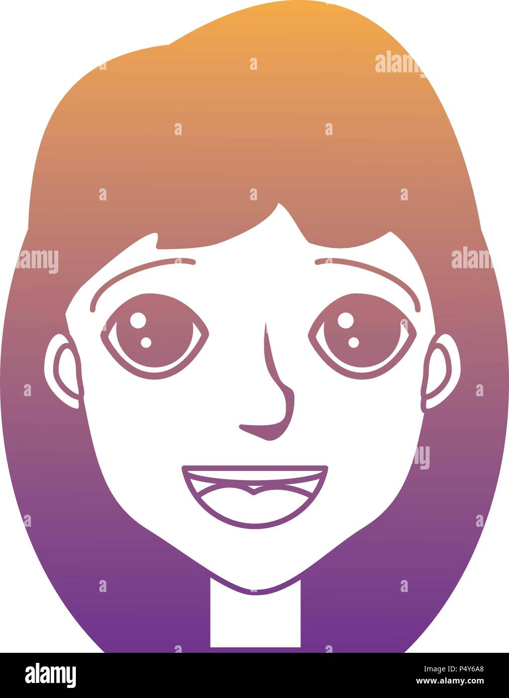 cartoon happy woman icon over white background, vector illustration ...