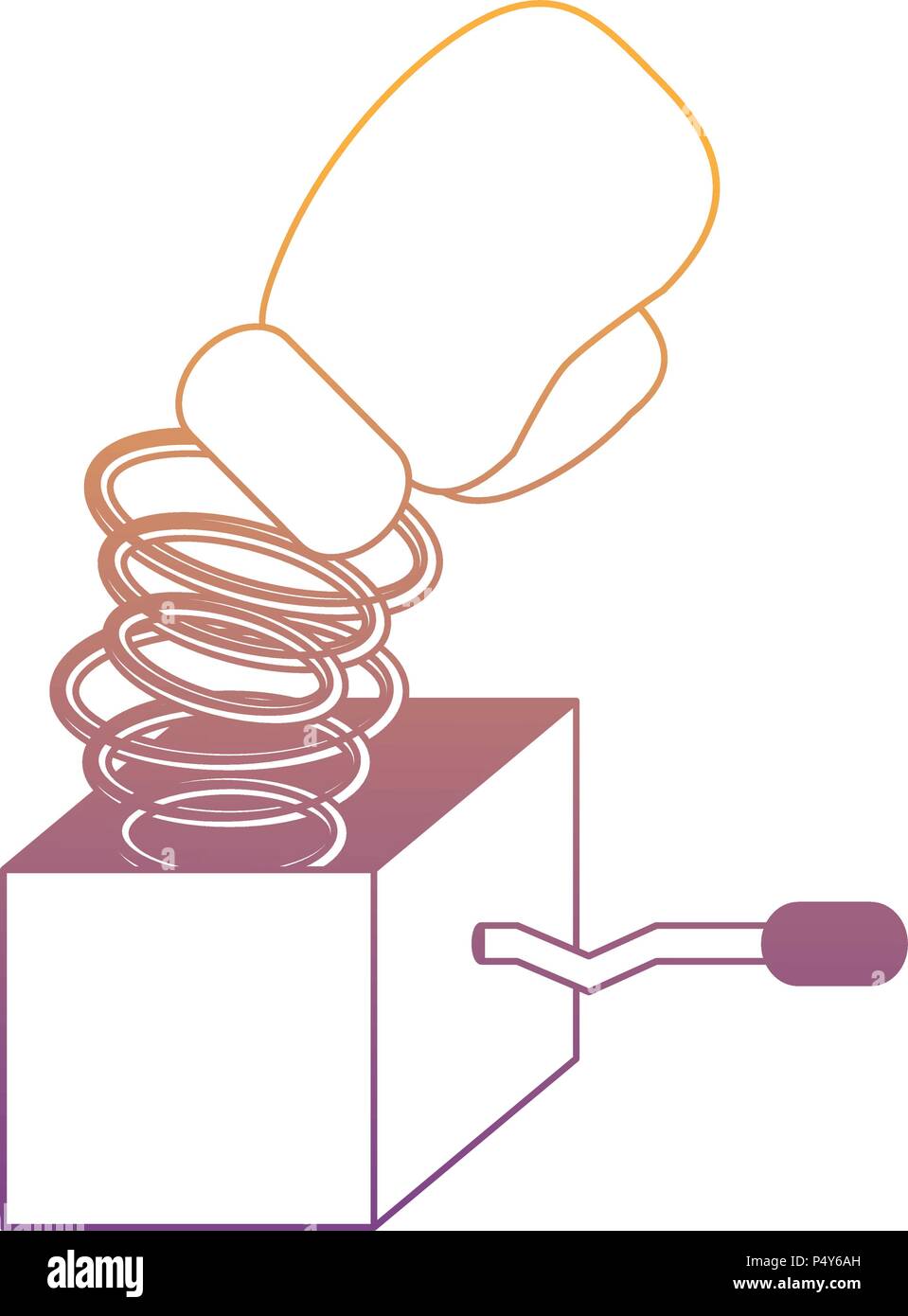 Joke box with boxing glove over white background, vector illustration ...