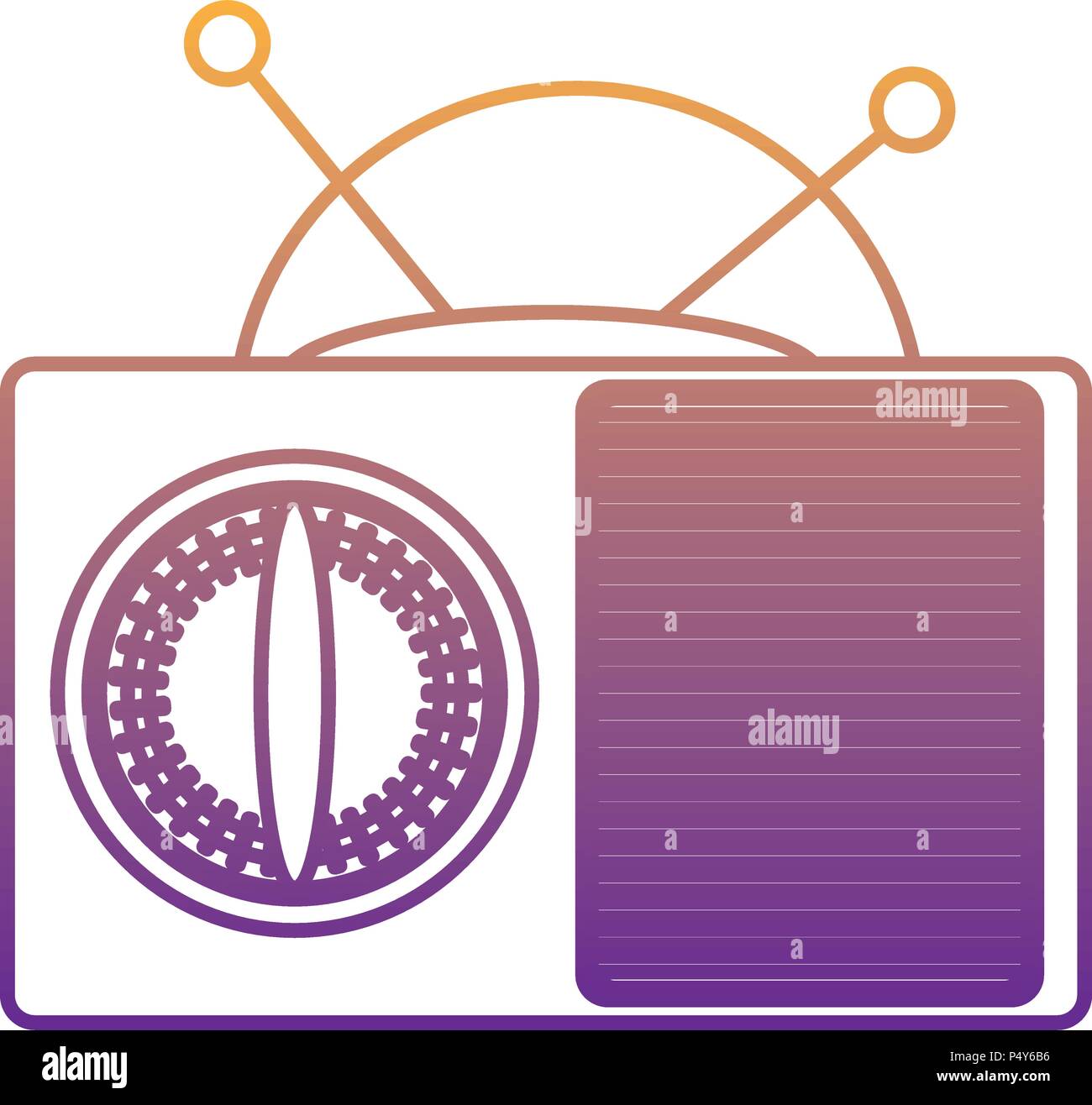 retro radio icon over white background, vector illustration Stock ...