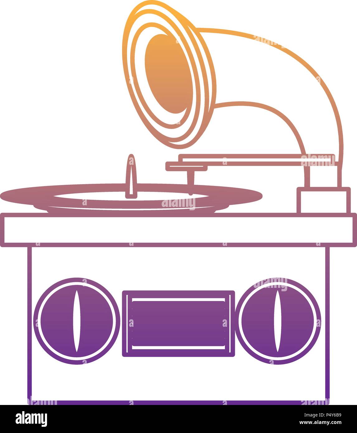 gramophone icon over white background, vector illustration Stock Vector ...