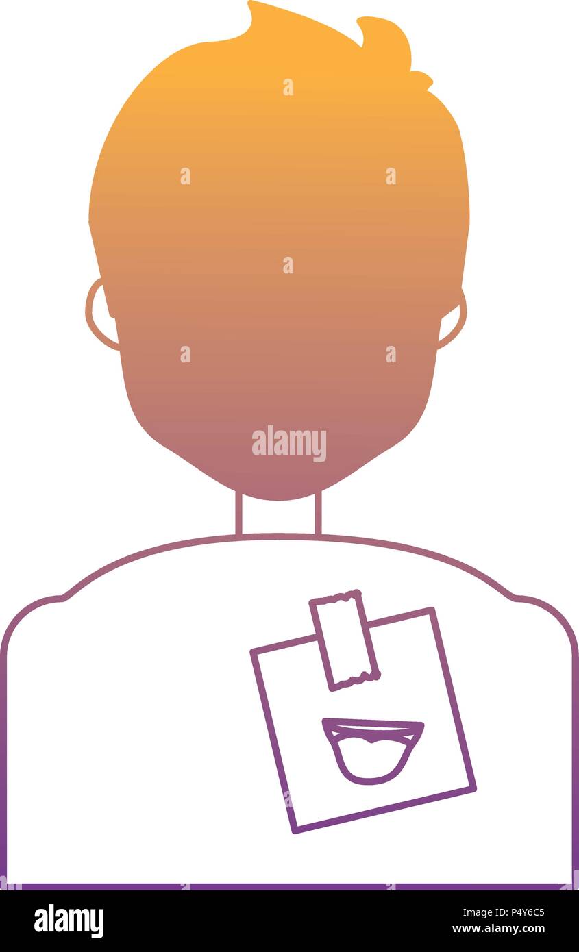 man with sticker on back over white background, colorful design. vector ...