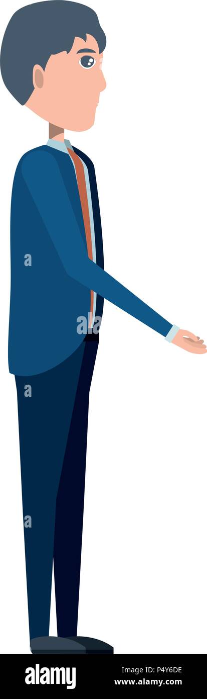 Cartoon businessman standing over white background, colorful design ...