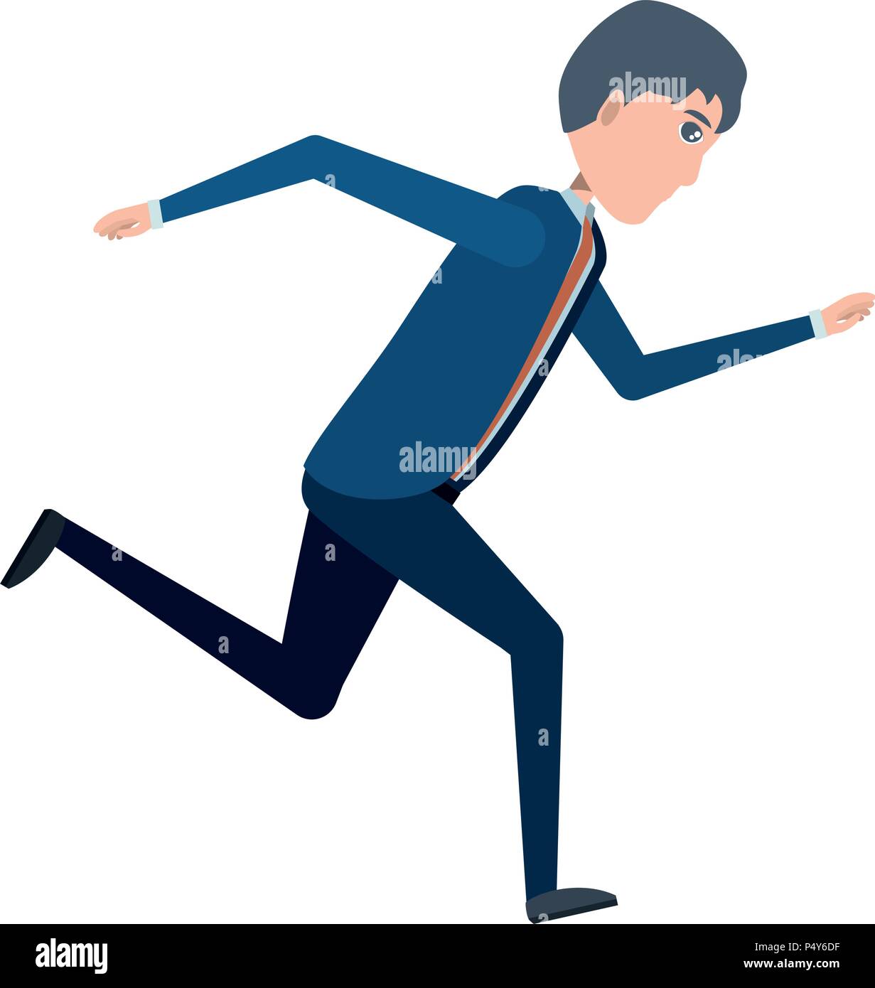 businessman running over white background, vector illustration Stock ...