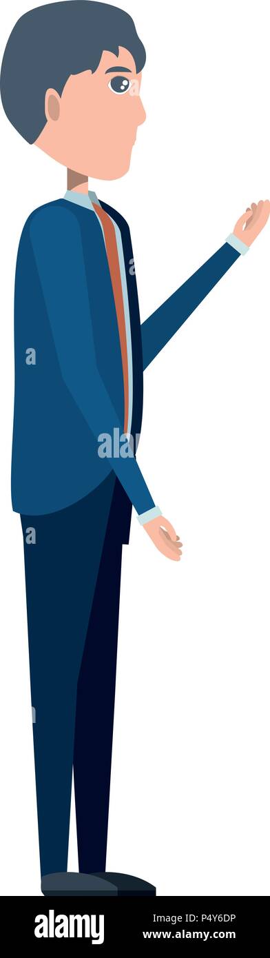 Cartoon businessman standing over white background, colorful design ...