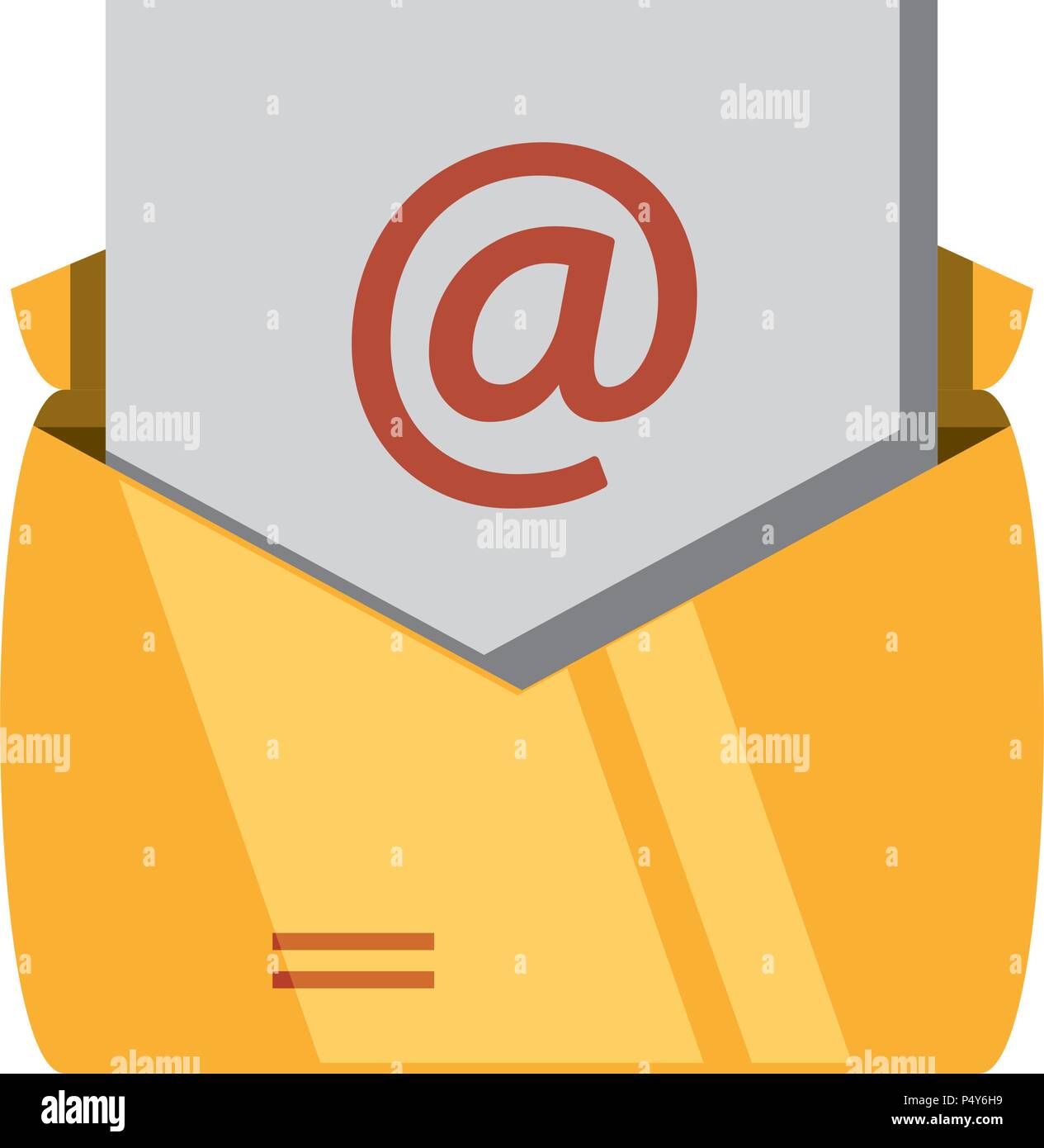 envelope with mail document over white background, colorful design ...