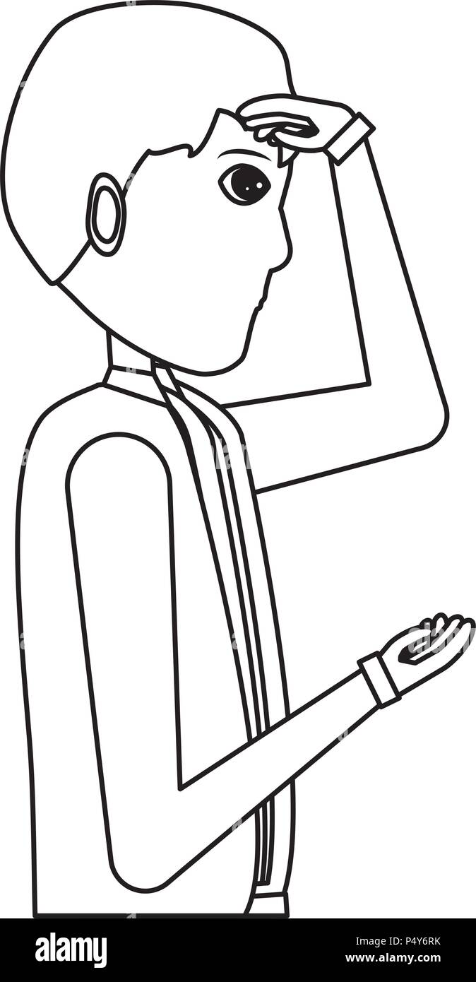 businessman thinking over white background, vector illustration Stock ...