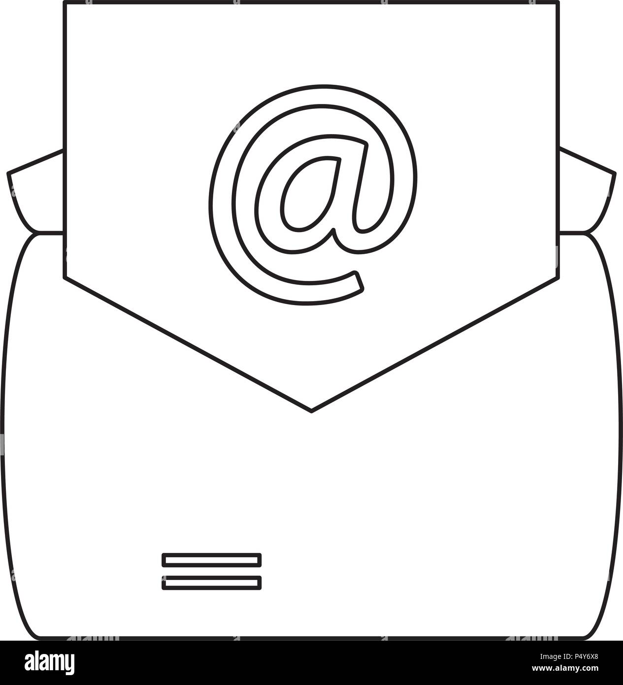 envelope with mail document over white background, vector illustration ...