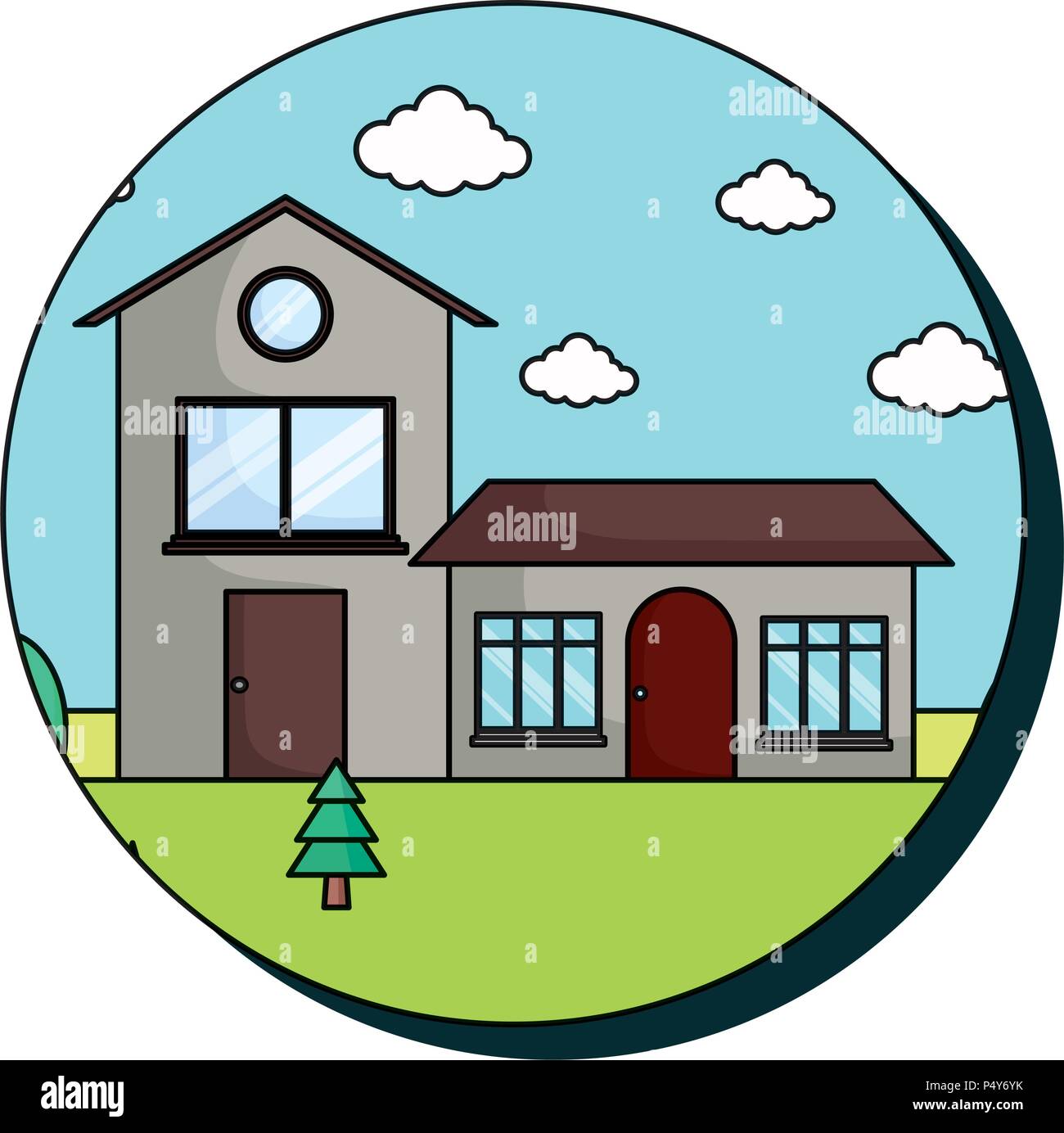 Two new houses Stock Vector Images - Alamy