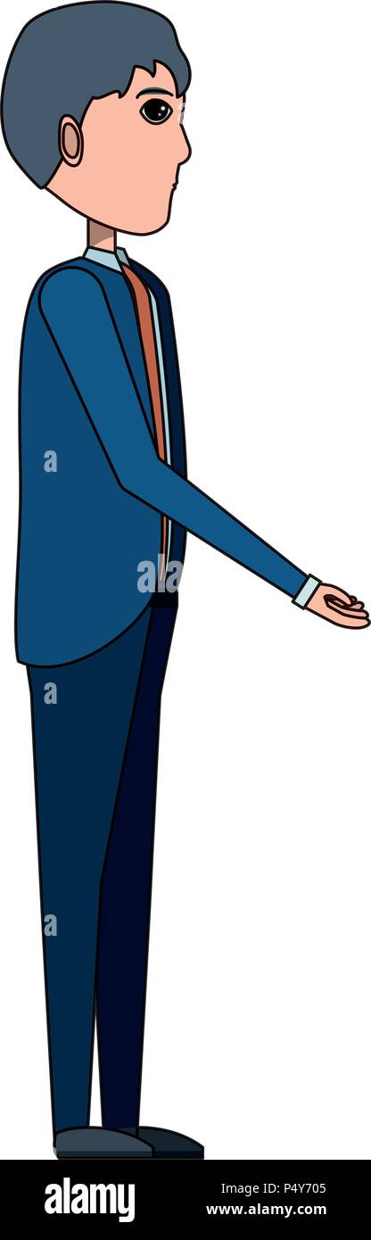 Cartoon businessman standing over white background, colorful design ...