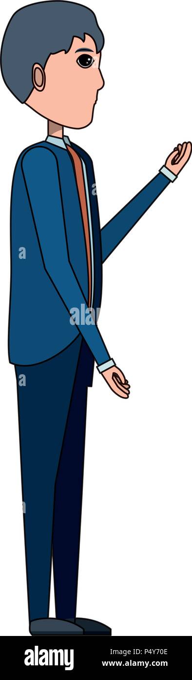 Cartoon businessman standing over white background, colorful design ...