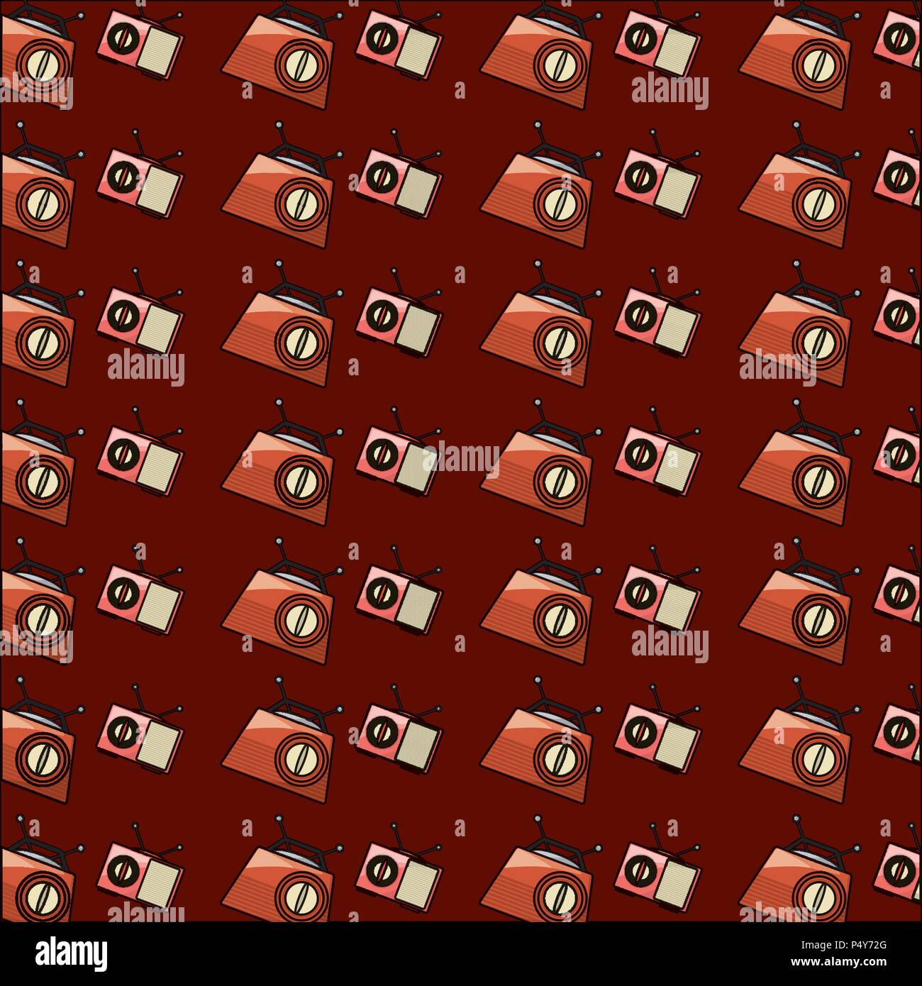 background of Retro radios pattern, vector illustration Stock Vector ...