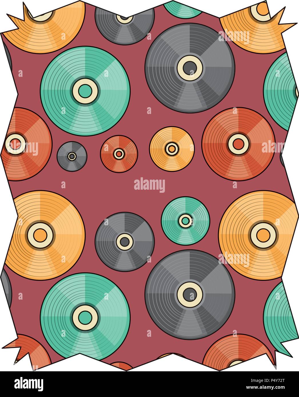 abstract frame with vinyls pattern over white background, vector ...