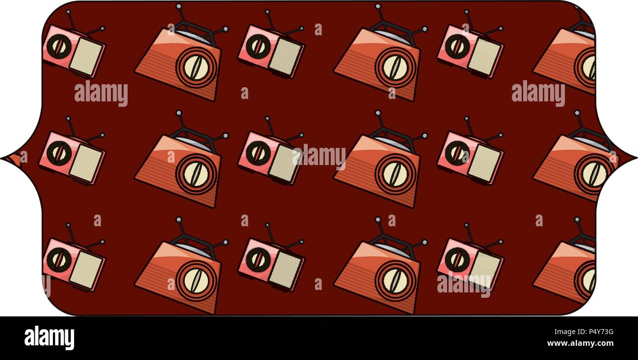 banner with Retro radios pattern over white background, vector ...