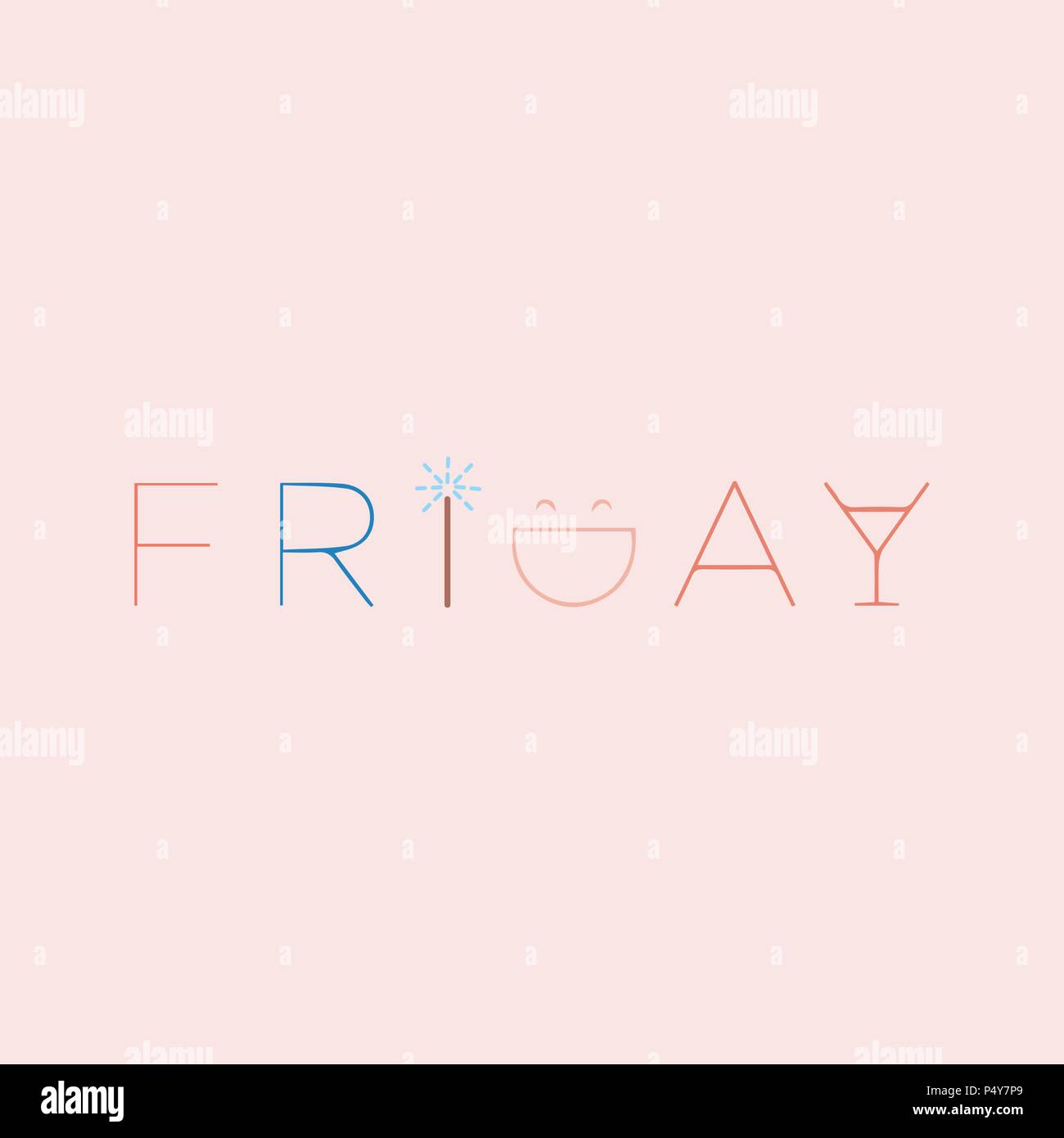 Friday Beautiful lettering. Vector illustration of the text. Gentle ...
