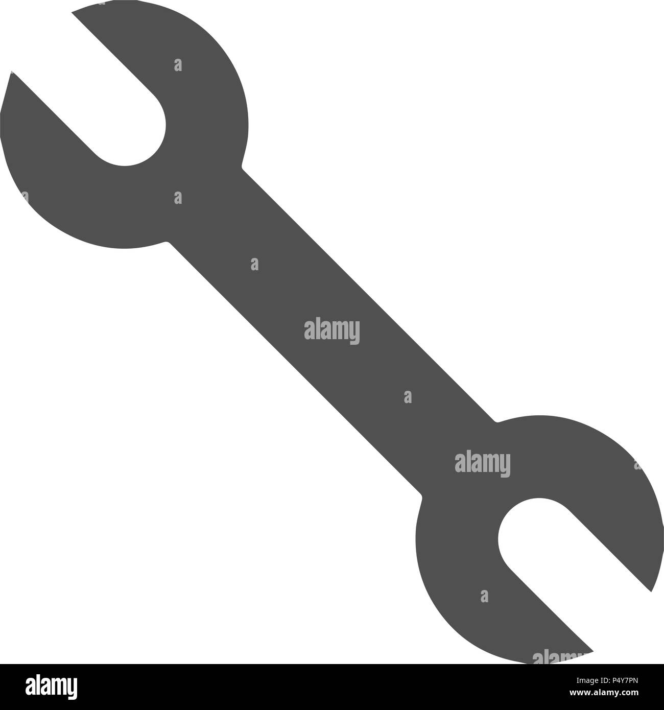 Wrench tool silhouette. Vectorial illustration. Isolated on a white ...