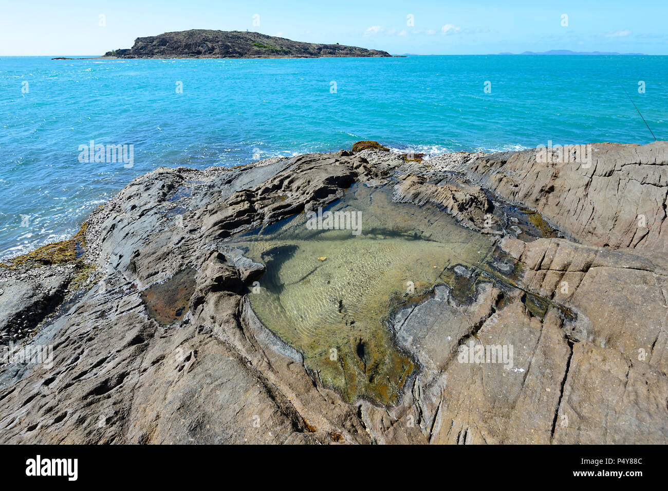 Scenic view of a rock pool at Australia northernmost point, Tip of Cape ...