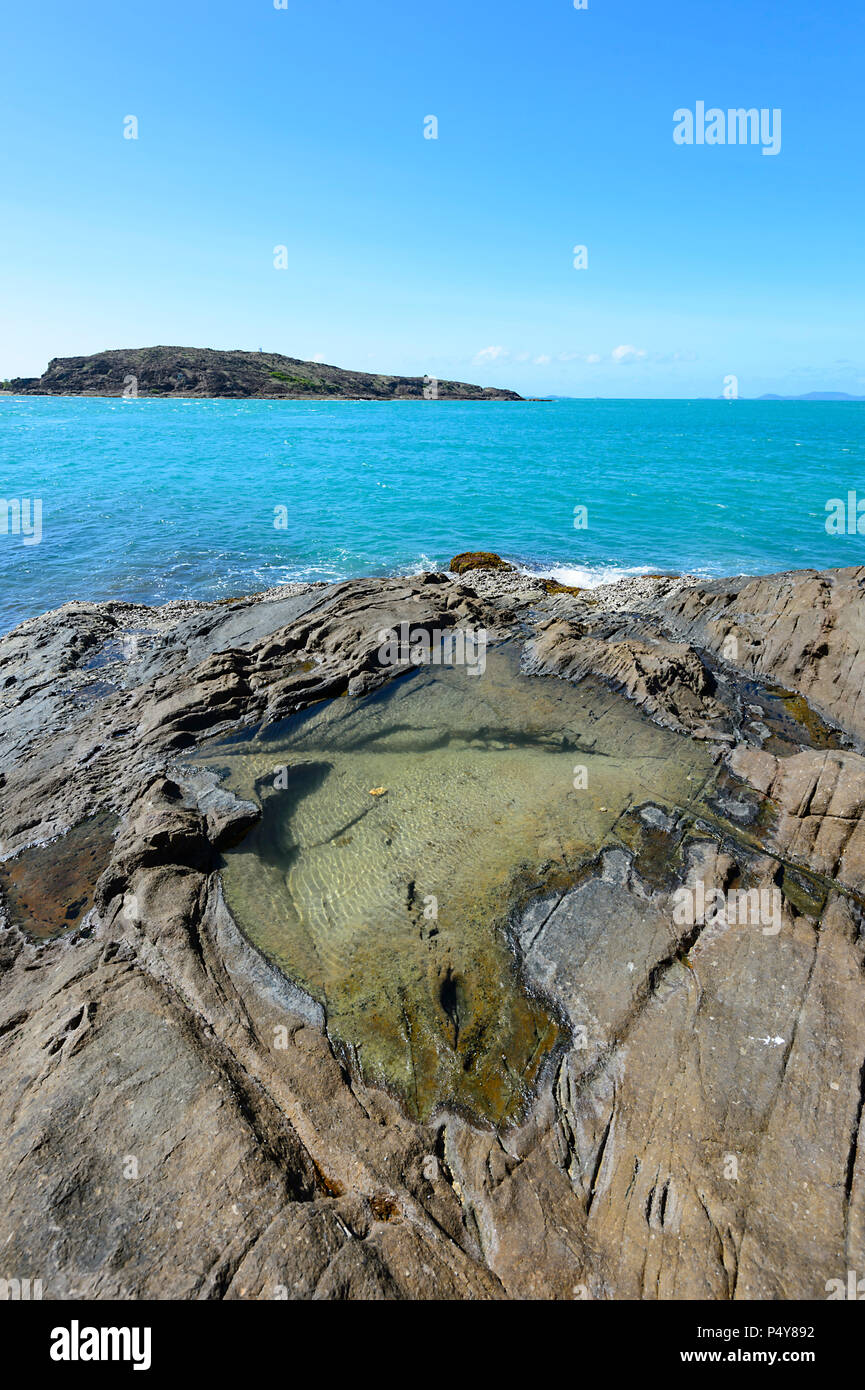 Scenic view of a rock pool at Australia northernmost point, Tip of Cape ...