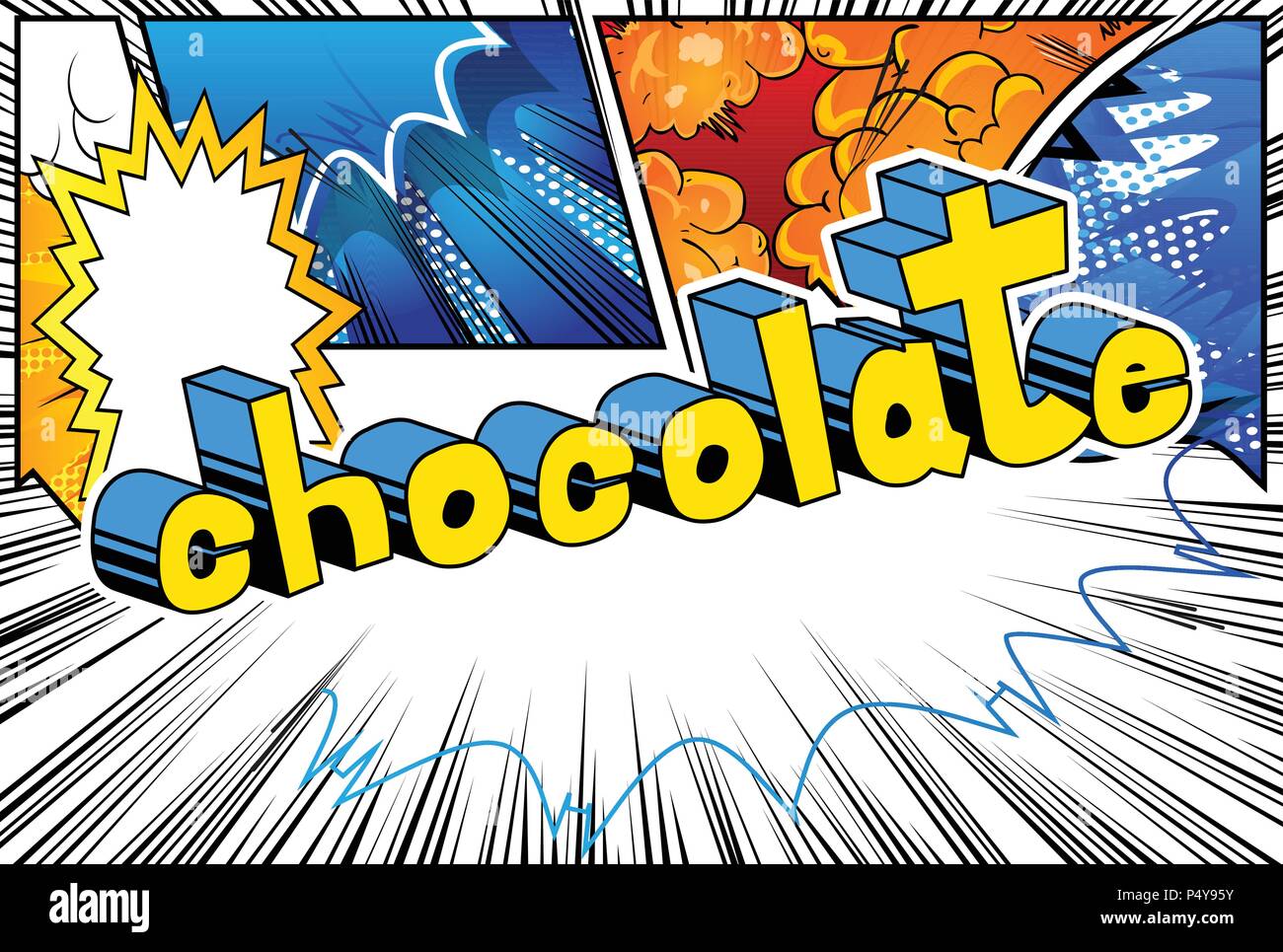 Chocolate - Comic book word on abstract background Stock Vector Image ...