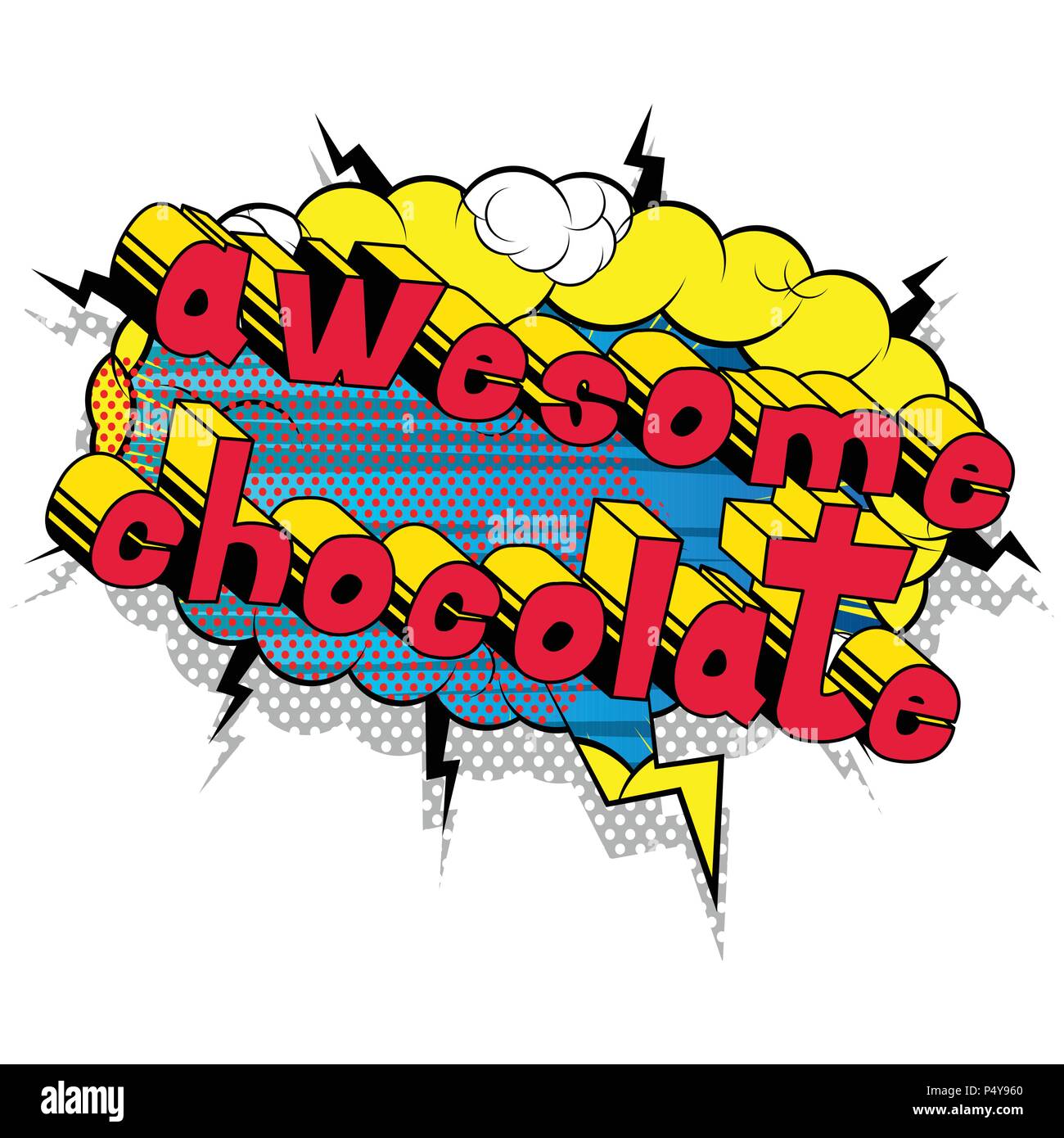 Awesome Chocolate - Comic book word on abstract background Stock Vector ...