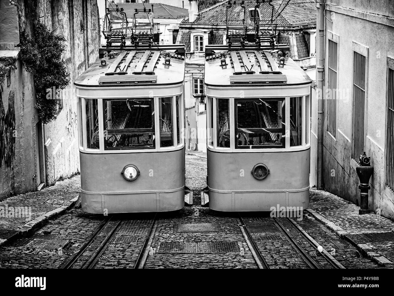 Street road tram trams in Black and White Stock Photos & Images - Alamy