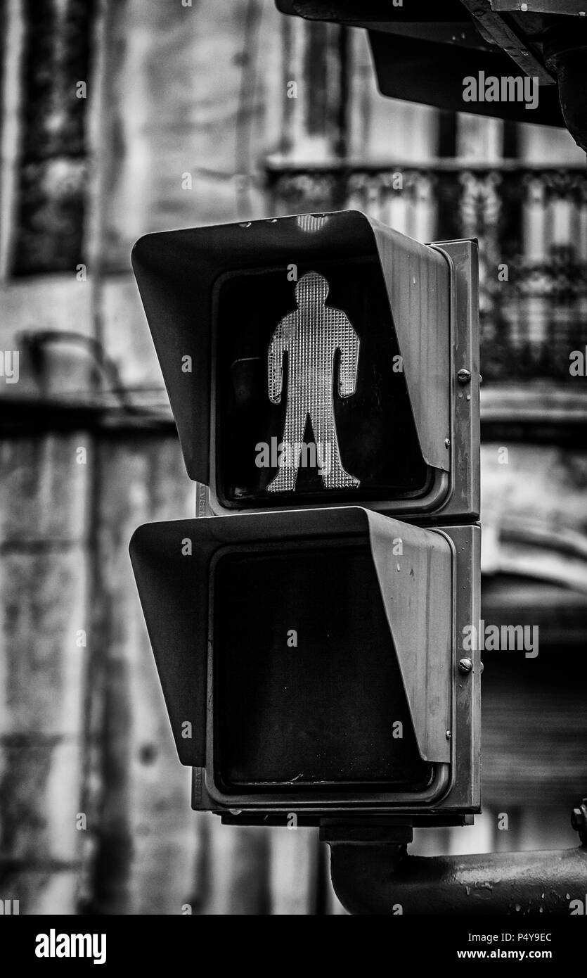 Traffic light, red, signal detail for pedestrians, traffic in the city ...