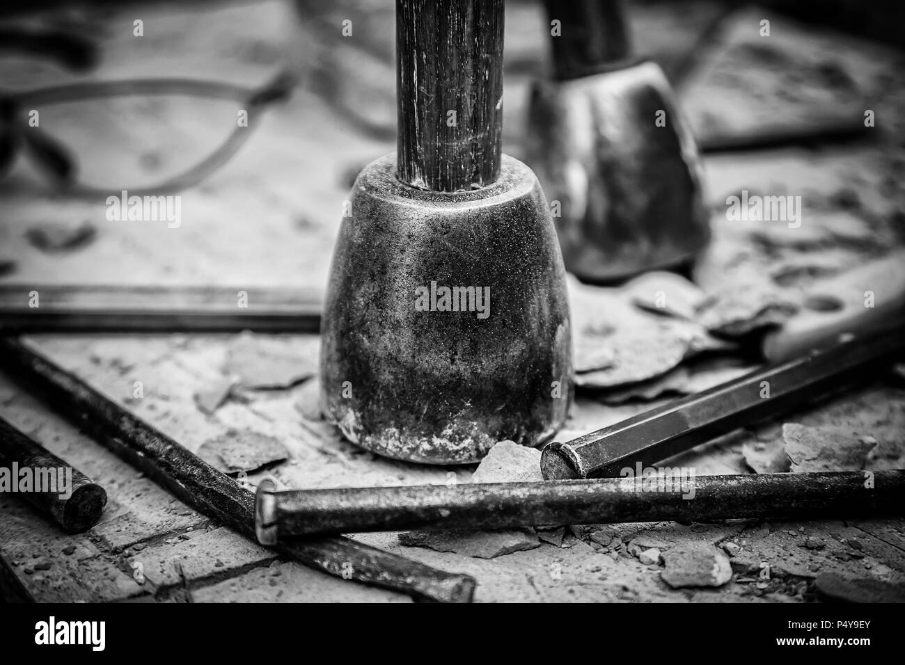 Old Tools Black And White