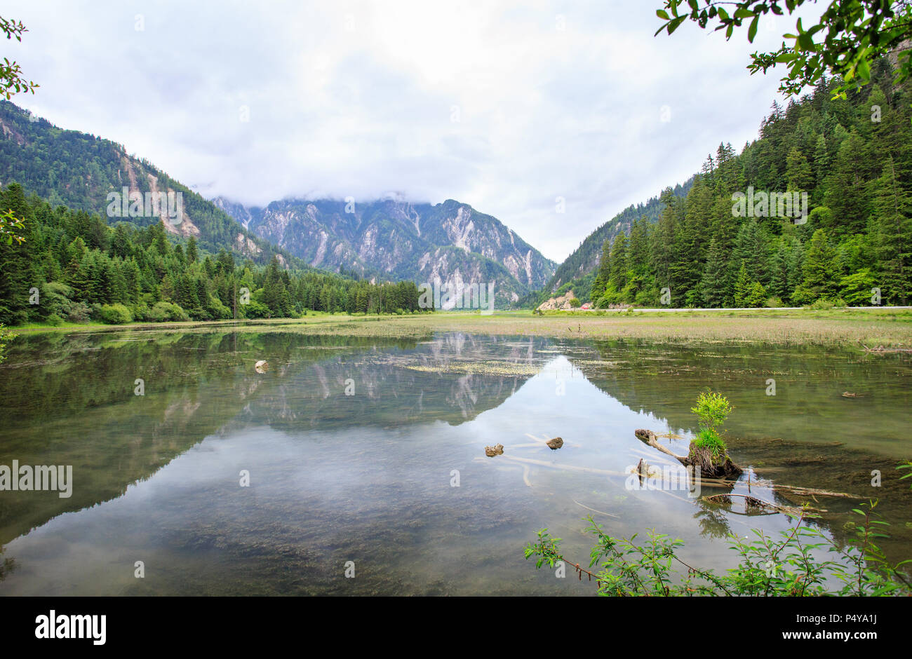 Alpine lakes and wetlands in Tibetan areas of Sichuan, China Stock ...