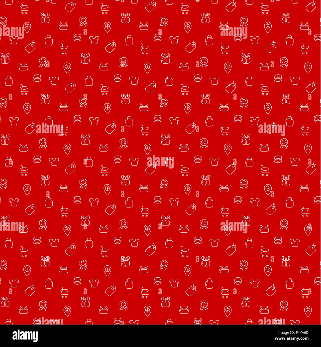 Red background for seasonal sale seamless pattern. Vector illustration ...