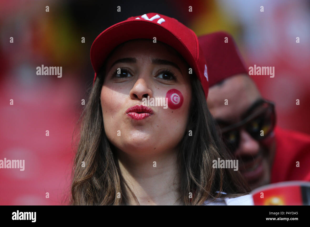 Moscow, Russia. 23rd June 2018. Tunisian fans on the stands in the Fifa ...