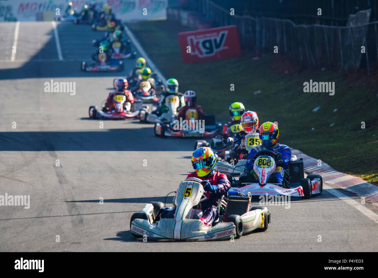 Cotia, Brazil. 23rd June, 2018. Open Brazilian Kart Championship being ...