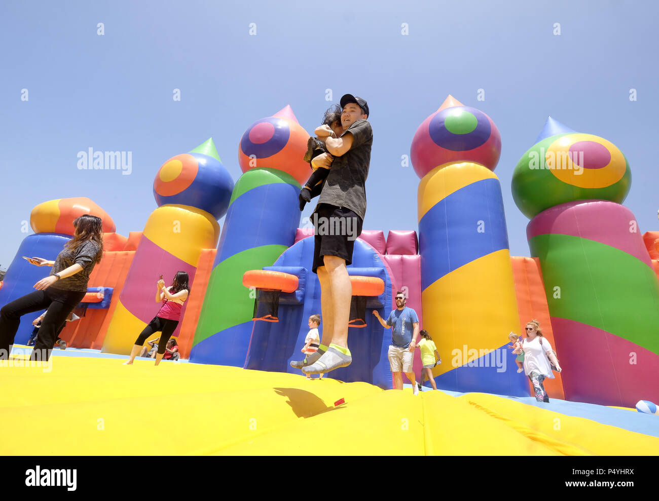 Los Angeles, California, USA. 23rd June, 2018. Parents and children ...