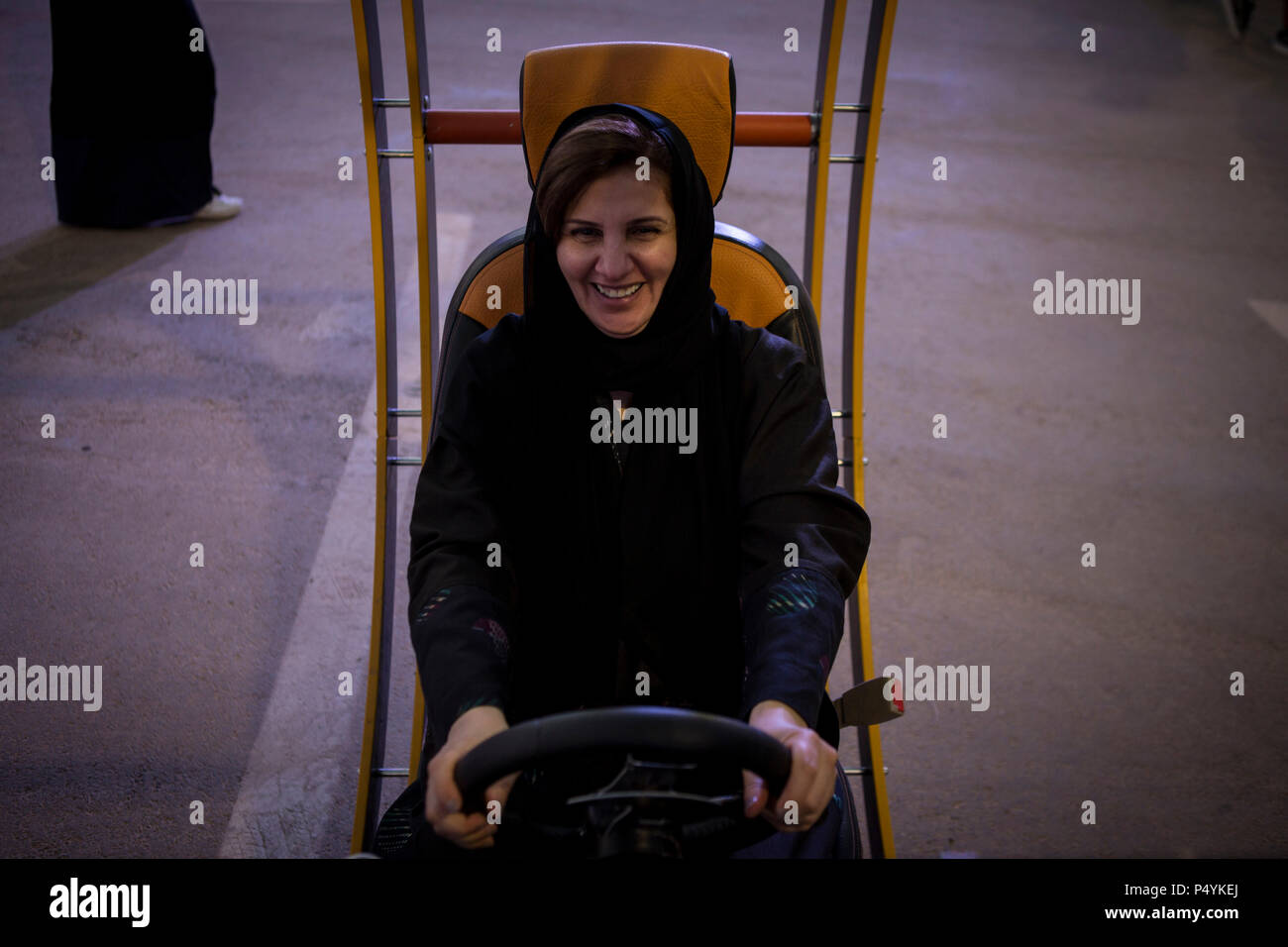 Riyadh, Saudi Arabia. 23rd June, 2018. A Saudi woman practices on a ...