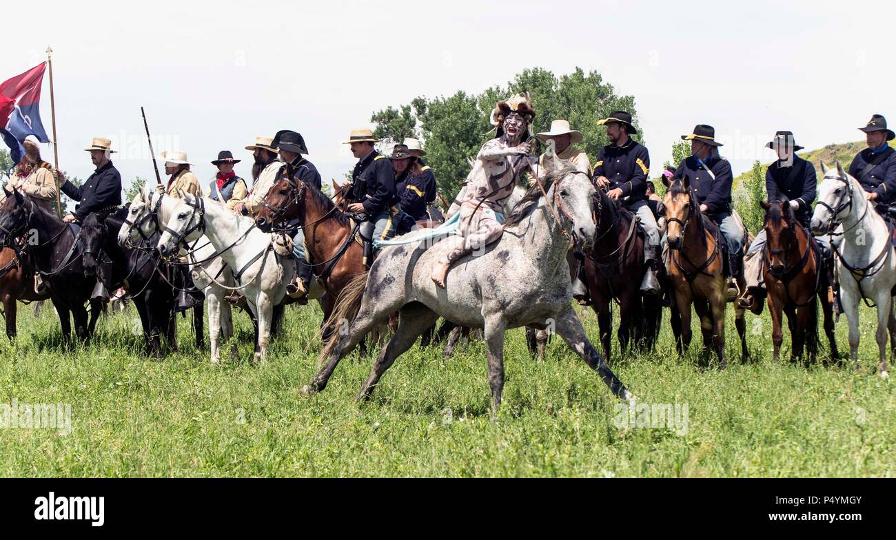Crow Agency, Montana, USA. 23rd June, 2018. The annual reenactment of ...