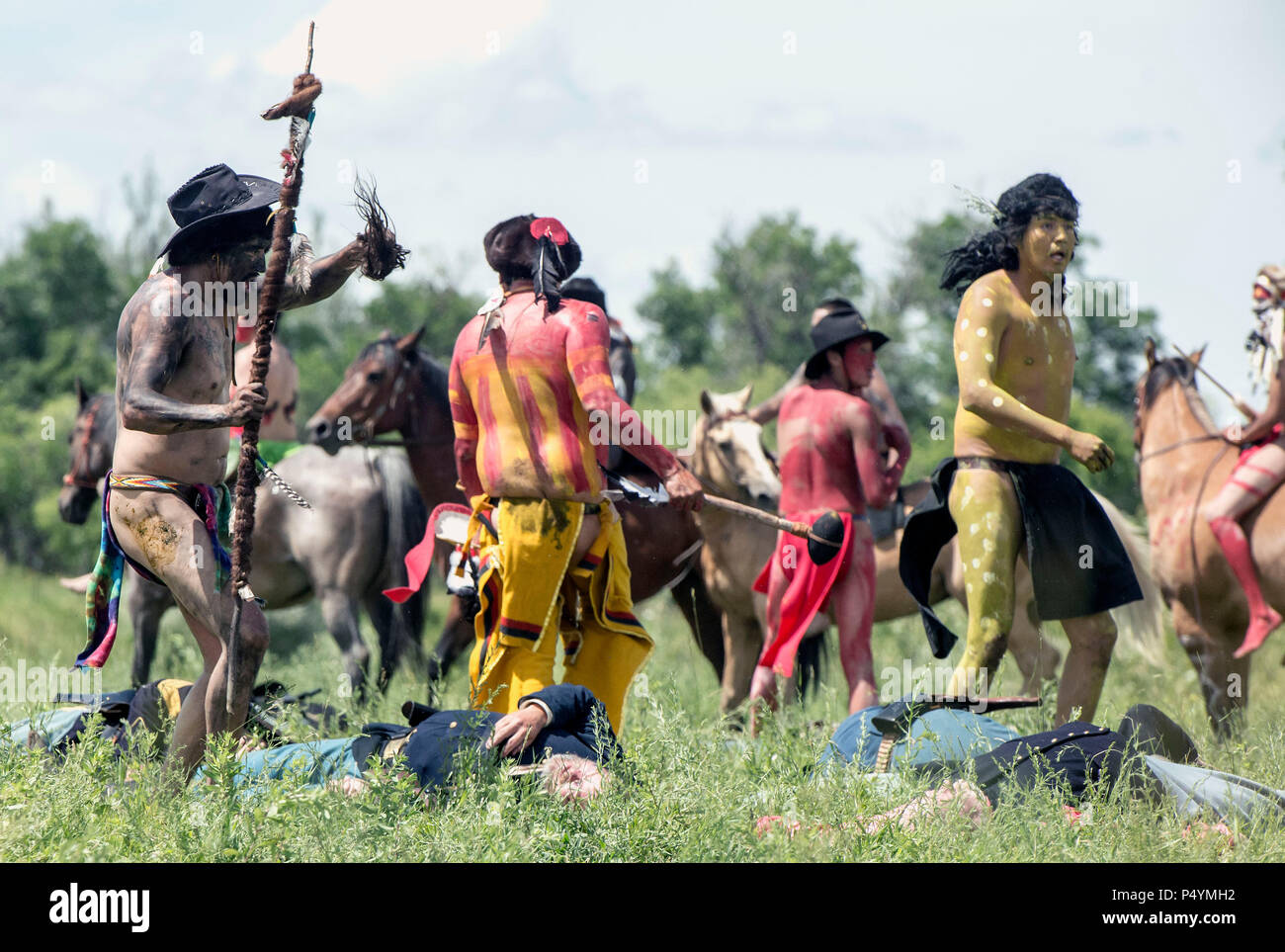 Crow Agency, Montana, USA. 23rd June, 2018. The annual reenactment of ...