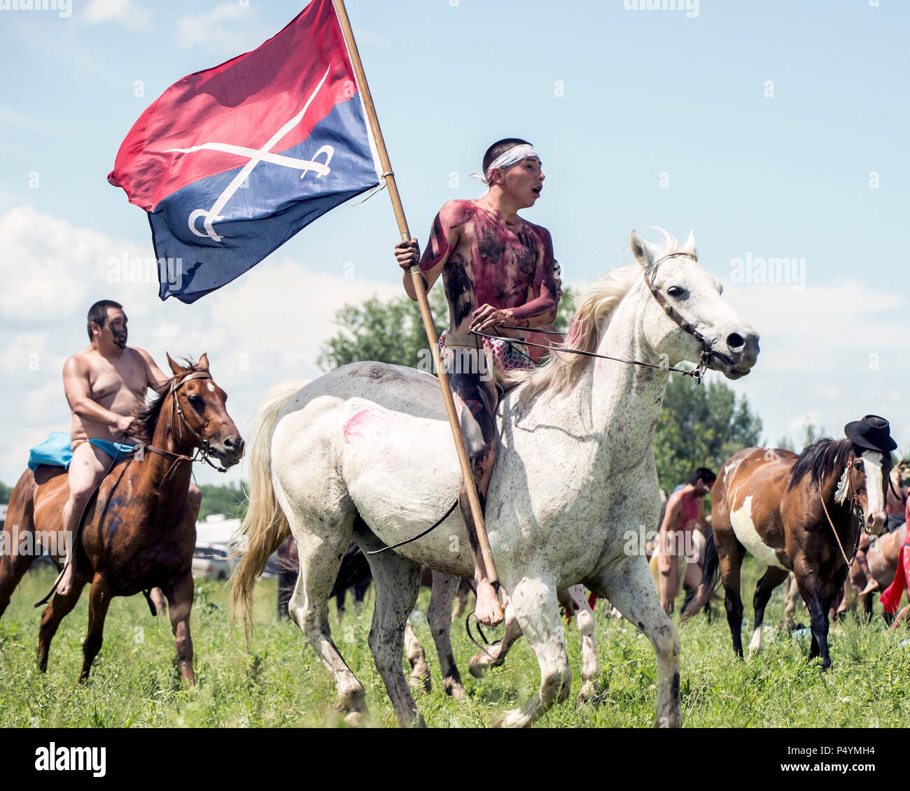 Crow Agency, Montana, USA. 23rd June, 2018. The annual reenactment of ...