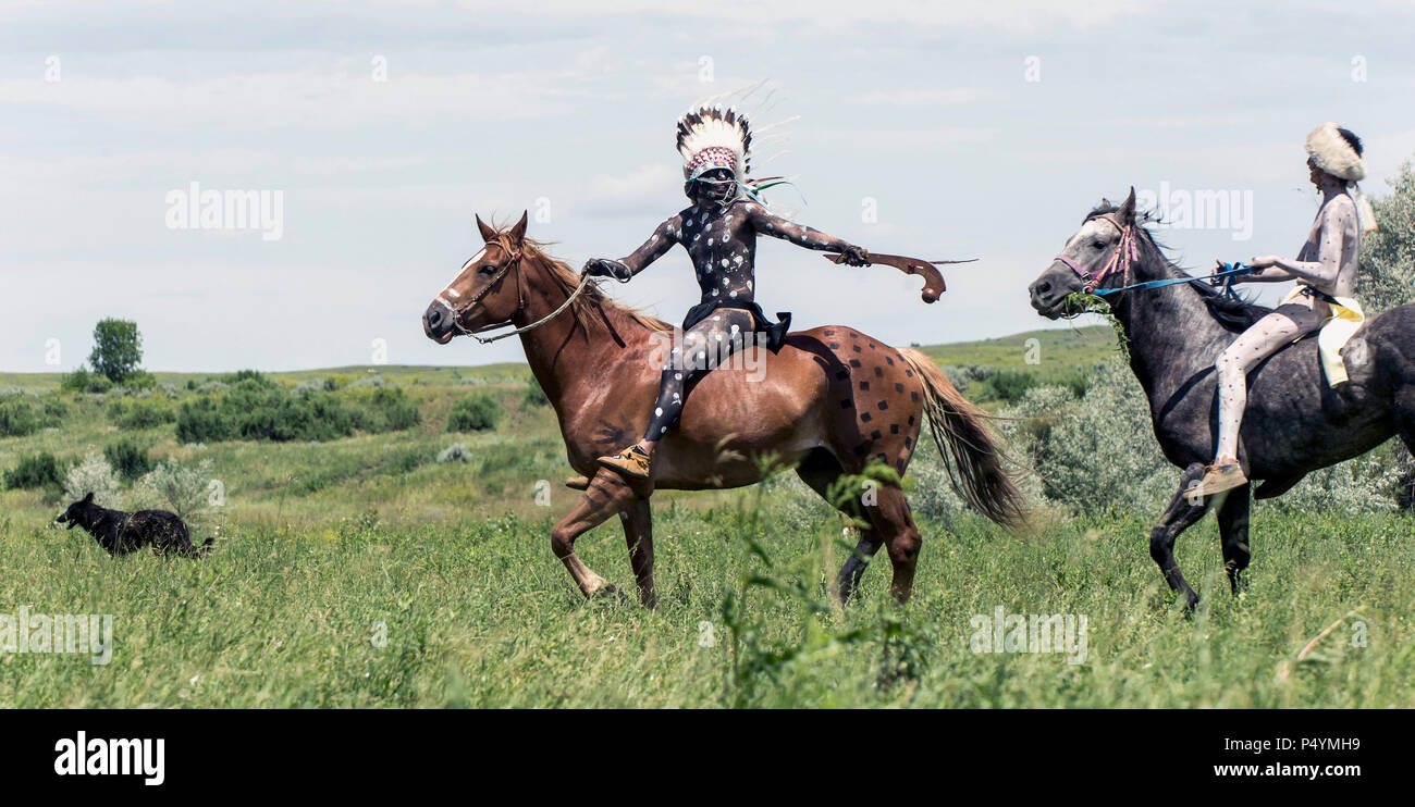 Crow Agency, Montana, USA. 23rd June, 2018. The annual reenactment of ...