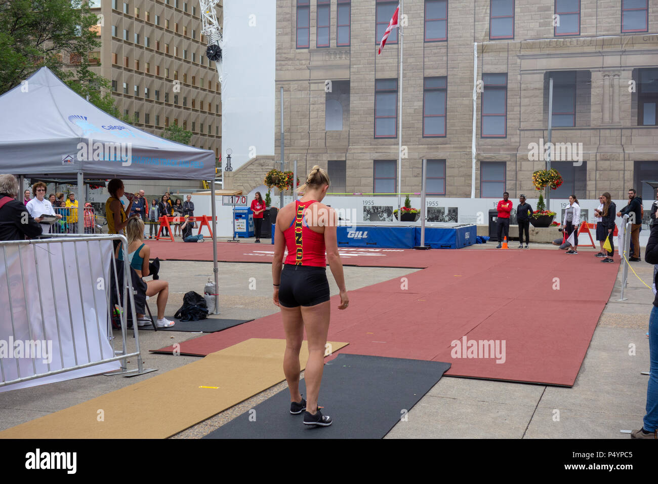 Alberta, Canada. 23 June 2018. Niki Oudenaarden in the Women's High ...