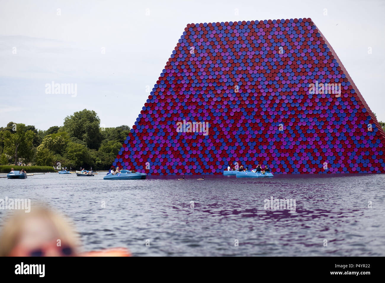 London, UK. 23 June 2018 The Mastaba, a temporary sculpture made of ...