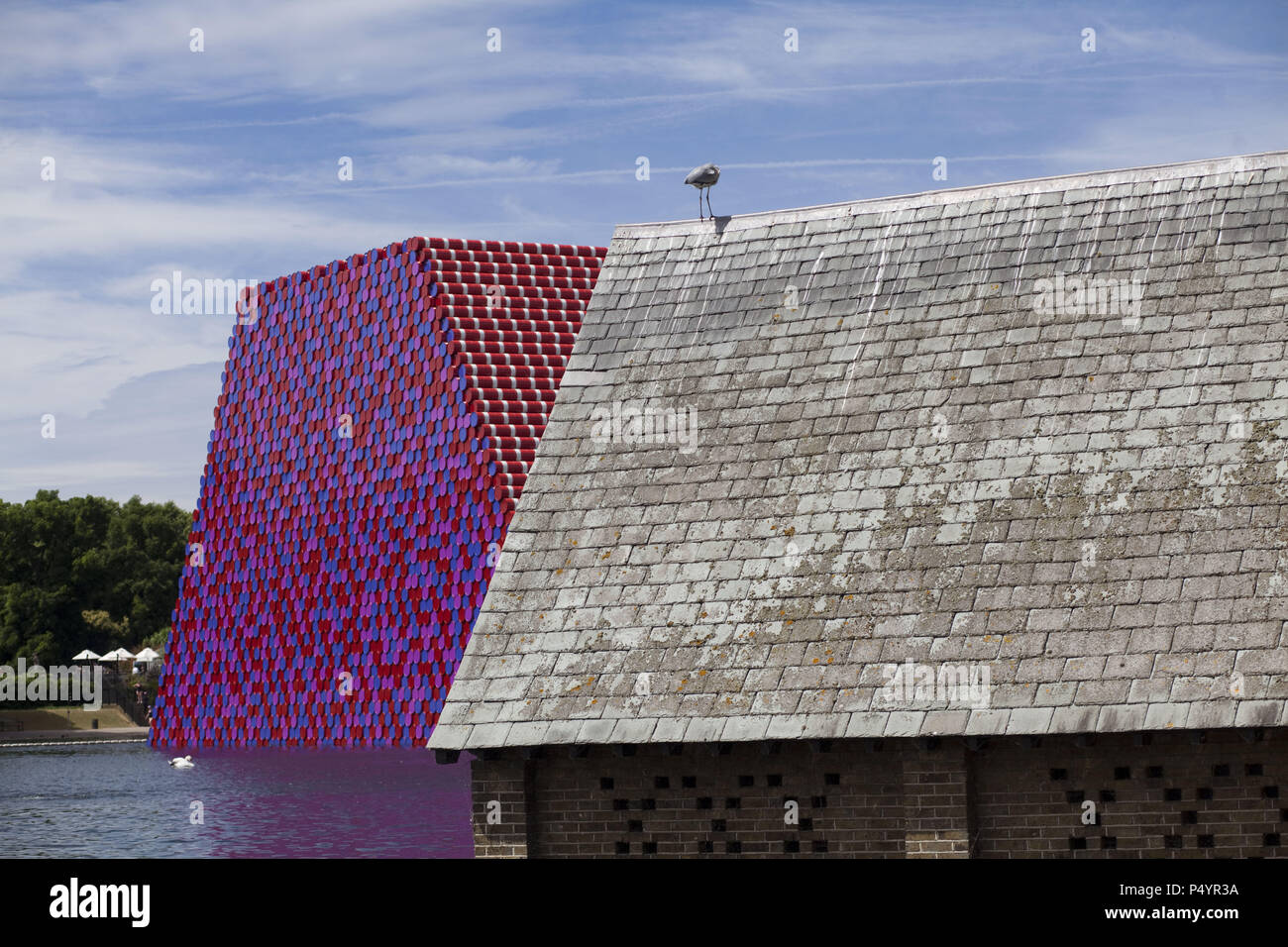 London, UK. 23 June 2018 The Mastaba, a temporary sculpture made of ...