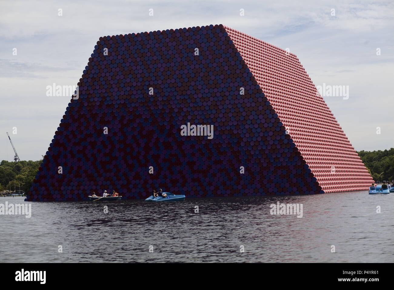London, UK. 23 June 2018 The Mastaba, a temporary sculpture made of ...