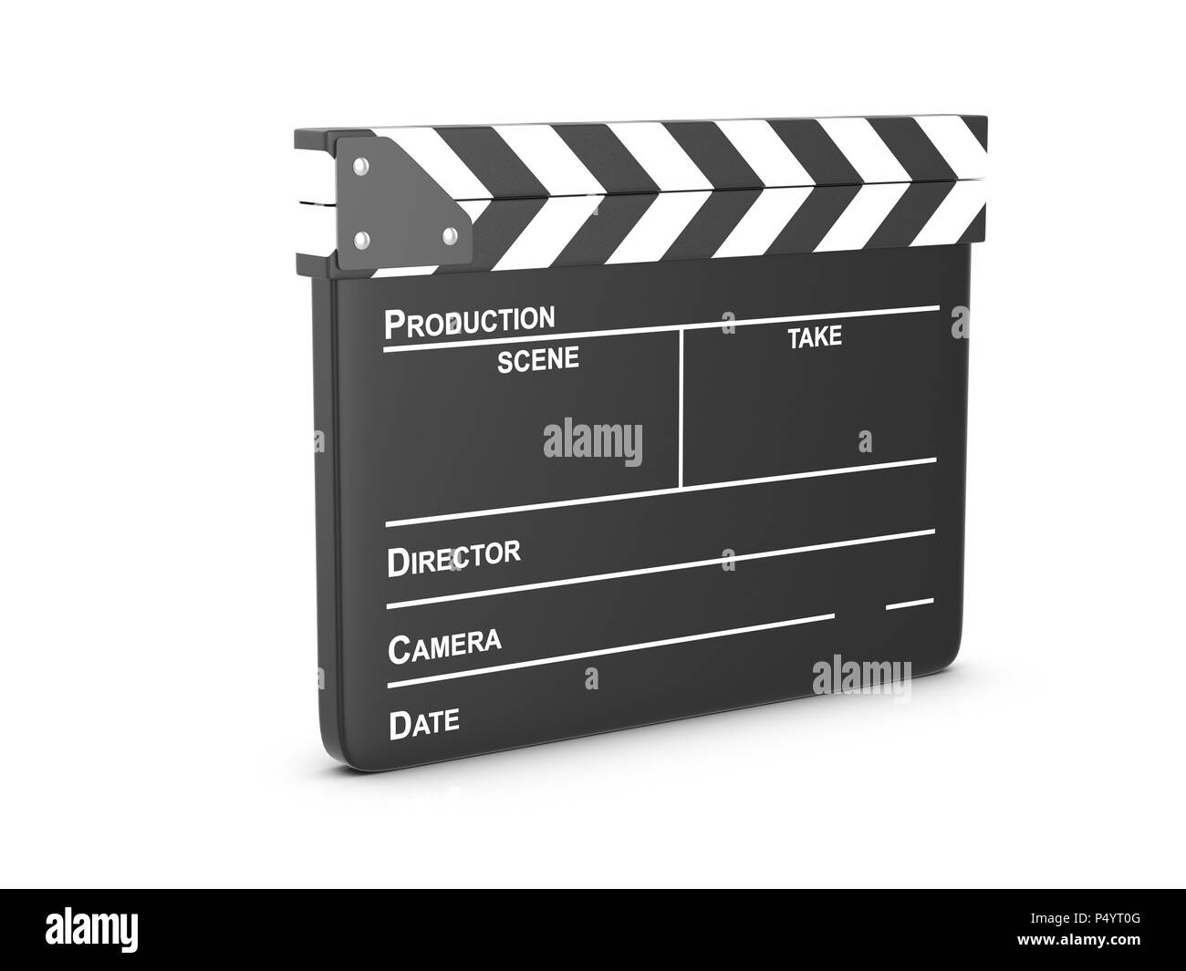 Clapper board on a white background. 3d illustration Stock Photo - Alamy