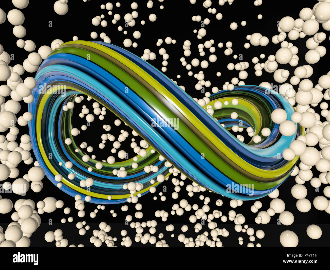 Infinity symbol on abstract black background. 3D illustration Stock ...