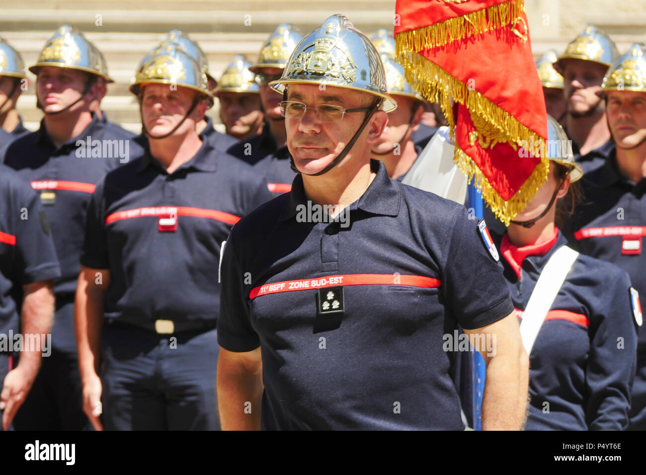 Firefighters from the 11th Batalion of French Fighters will defile in ...
