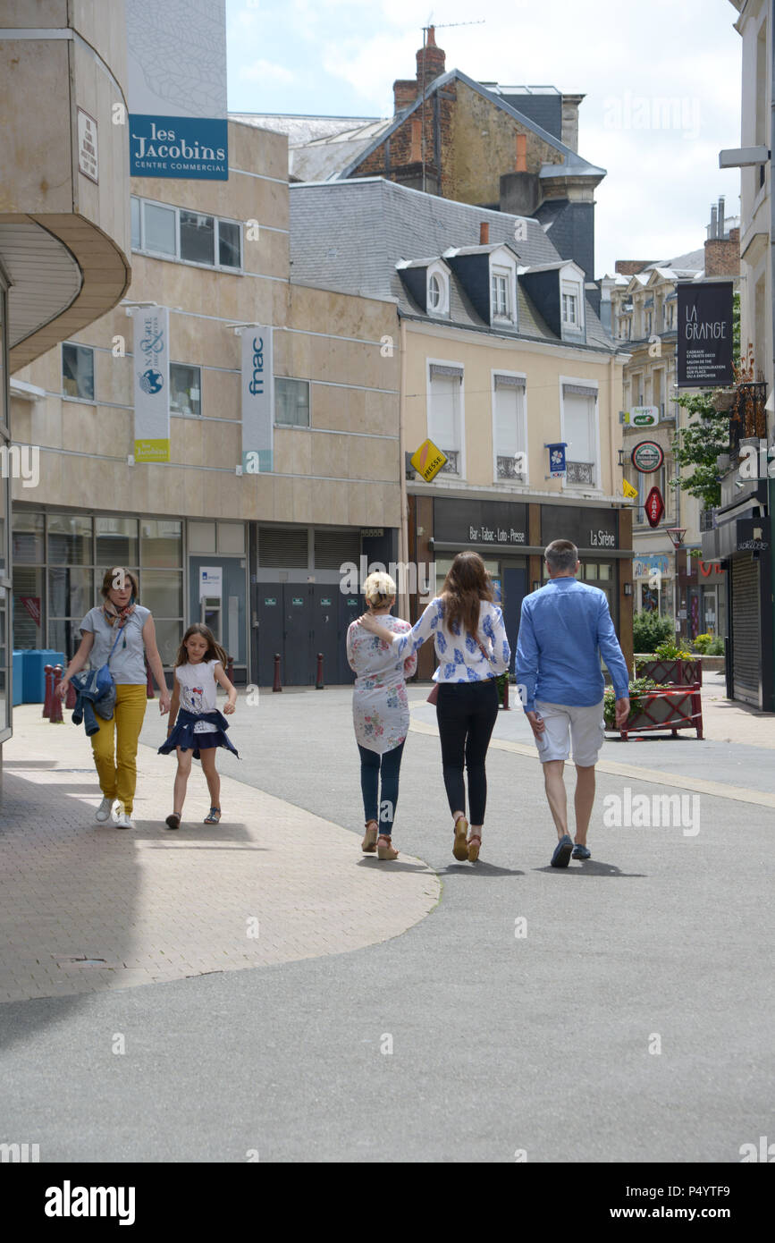 People wandering the streets of Le Mans Stock Photo - Alamy