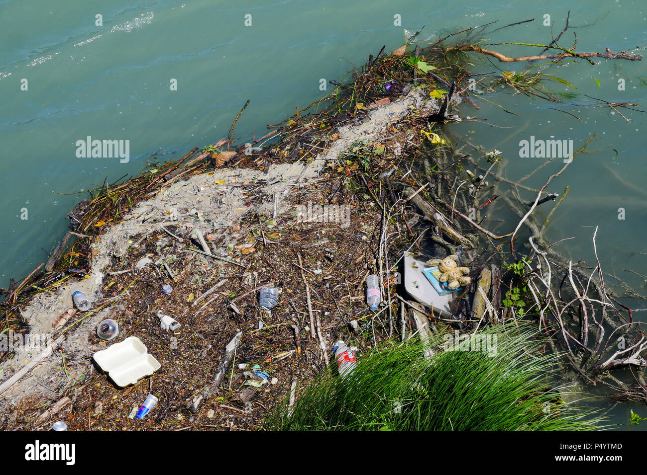 Pollution on Rhone river, Lyon, France Stock Photo - Alamy