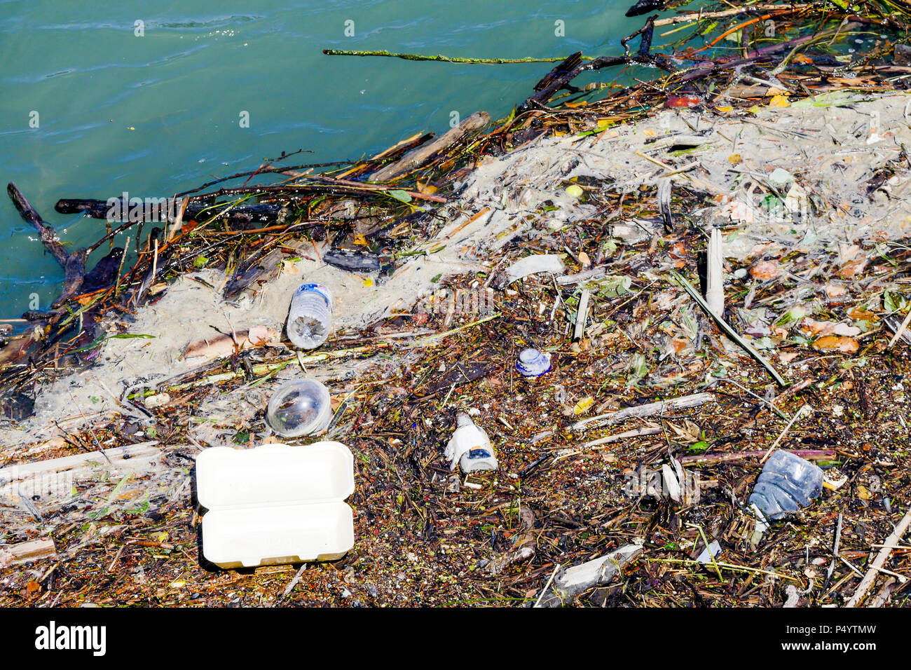 Pollution on Rhone river, Lyon, France Stock Photo - Alamy