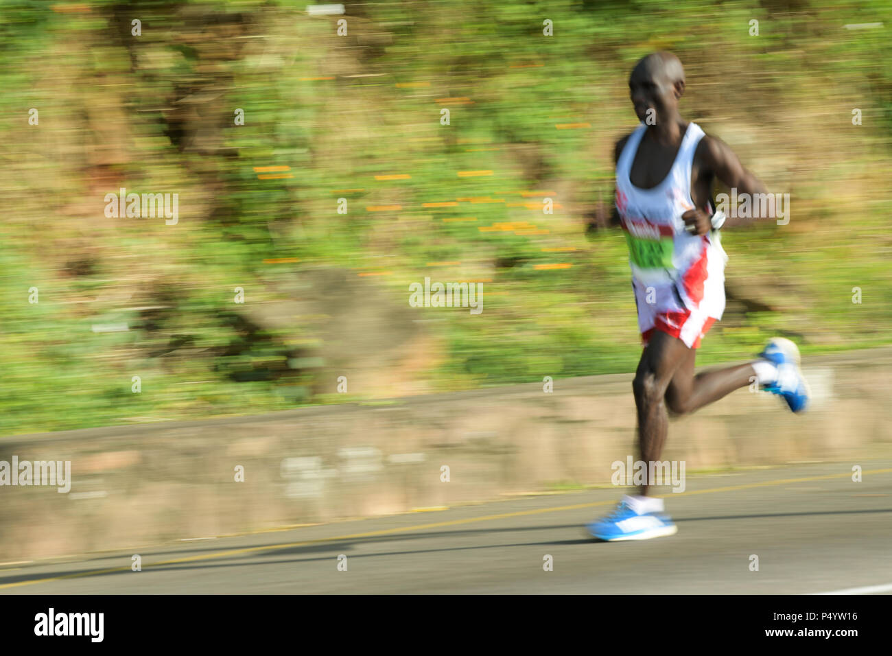 Durban, KwaZulu-Natal, South Africa, blur, black adult man, runner ...