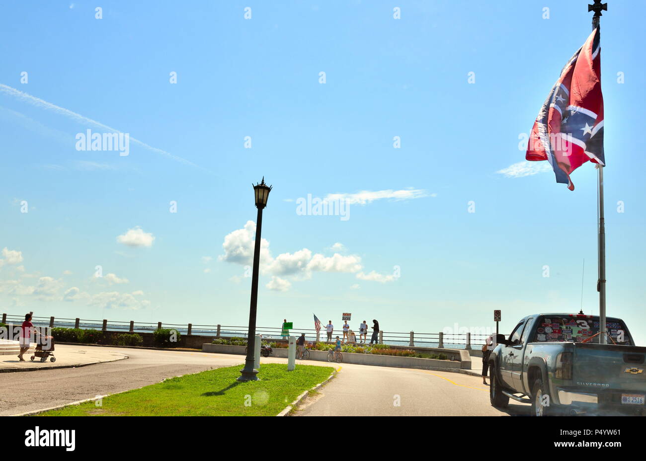 Secessionist Party Flying Confederate Battle Flag from American Civil ...